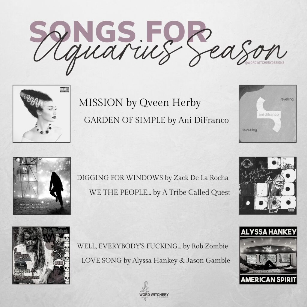 Songs for Aquarius Season – Word Witchery Designs